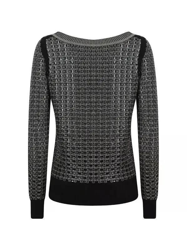 Ermanno Scervino Crystal-embellished Open-knit Sweater
