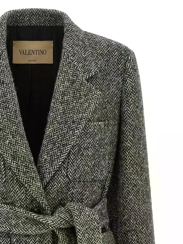 Valentino Garavani Mossi Chevron-motif Coat