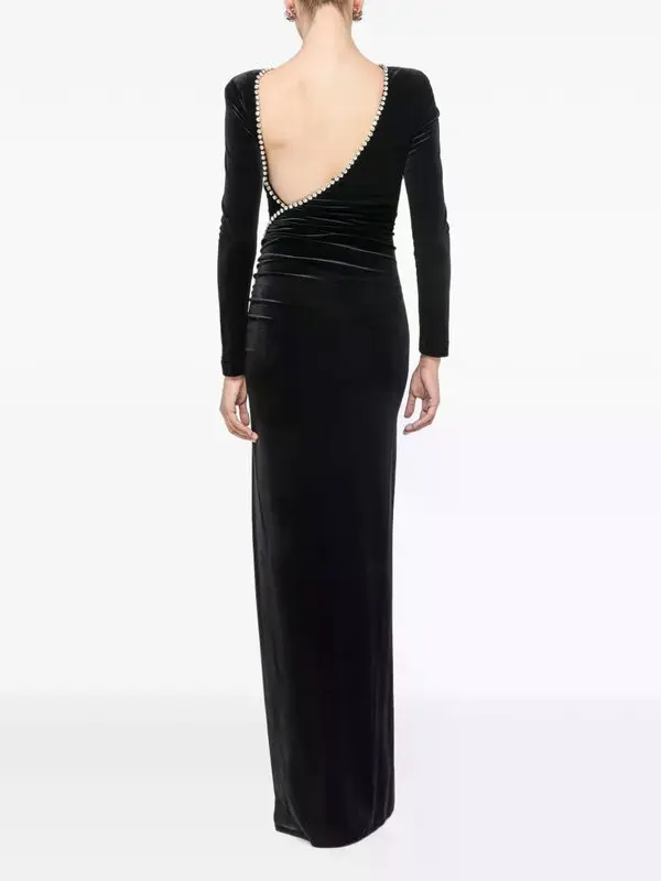 NISSA Crystal-embellished Ruched Dress