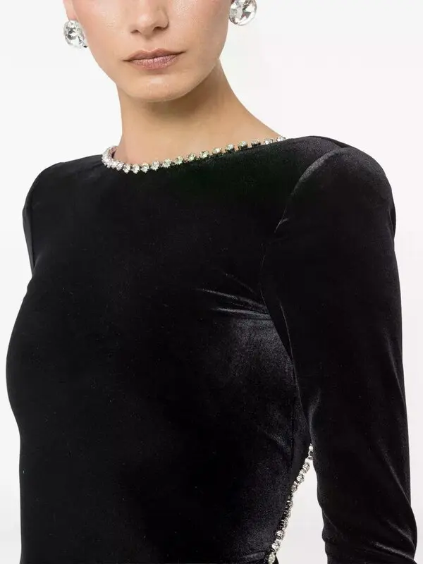 NISSA Crystal-embellished Ruched Dress