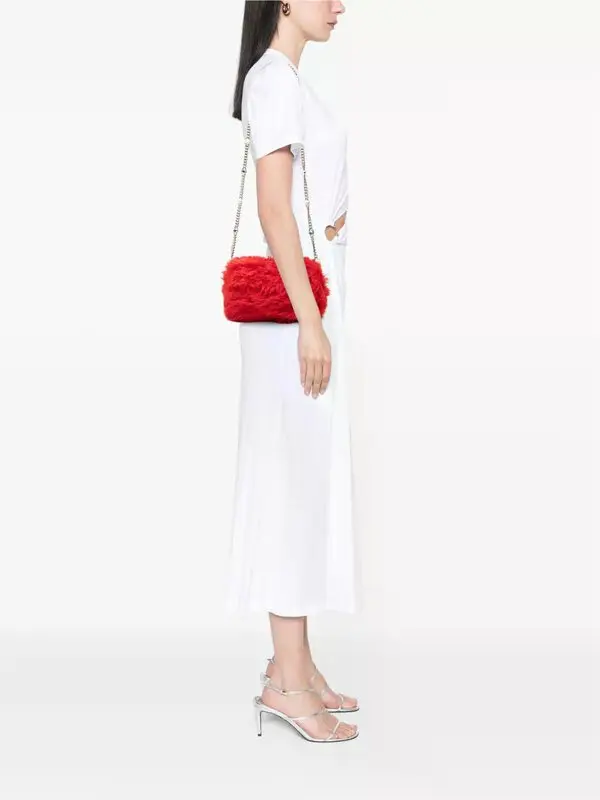 Miu Miu 2010-2026 Shearling Pearl Chain Crossbody Bag