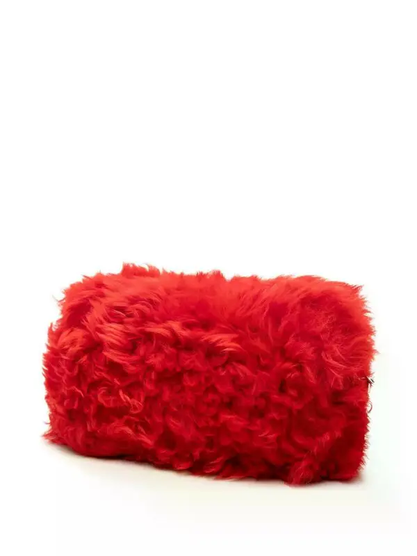 Miu Miu 2010-2026 Shearling Pearl Chain Crossbody Bag