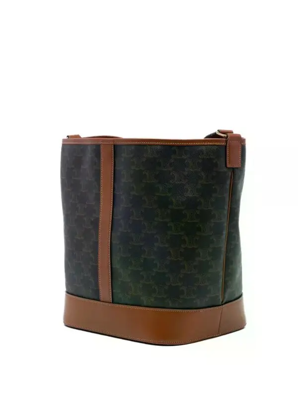 Celine 2022 Medium Triomphe Coated Canvas Bucket Bag