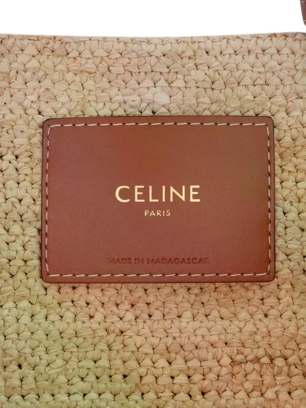 Celine 2025 Teen Supple Raffia Cuir Triomphe Classic Panier Tote Satchel