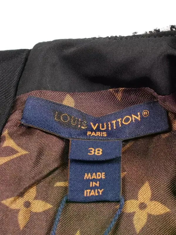 LOUIS VUITTON 2010s Checked Tweed Midi Dress