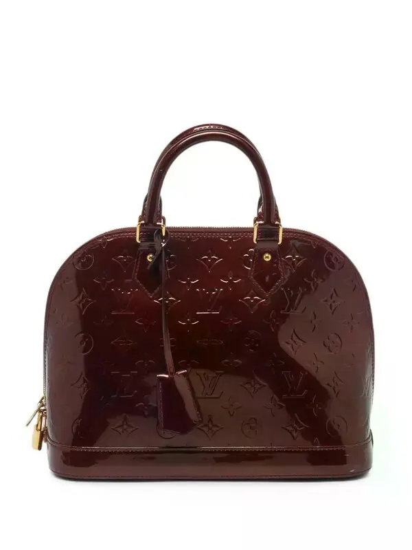 LOUIS VUITTON Alma Pm Monogram Vernis Leather Tote Bag - Red