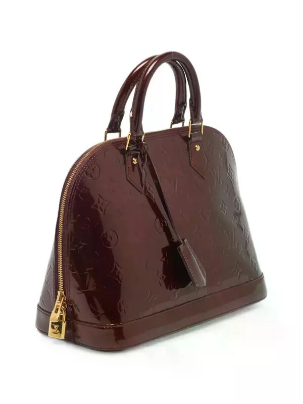 LOUIS VUITTON Alma Pm Monogram Vernis Leather Tote Bag - Red