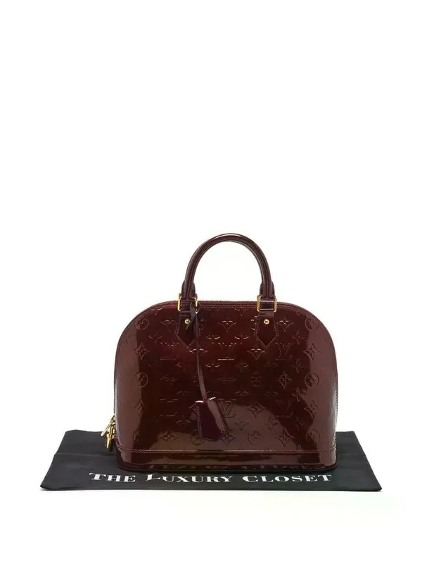 LOUIS VUITTON Alma Pm Monogram Vernis Leather Tote Bag - Red