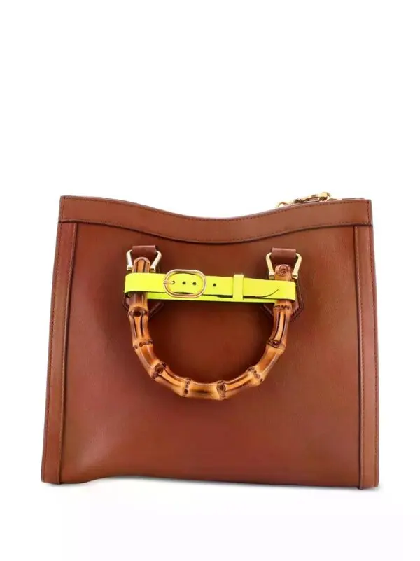 Gucci Diana Nm Bamboo Handle Leather Small Tote Bag