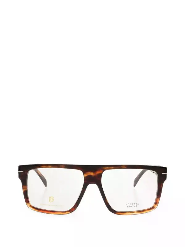DB EYEWEAR BY DAVID BECKHAM Tortoiseshell-effect Square-frame Glasses