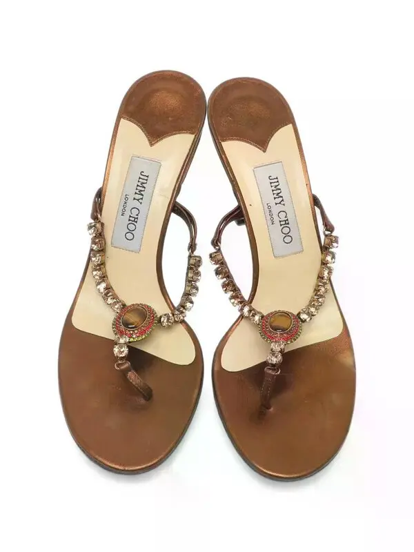 JIMMY CHOO Crystal-embellished Thong Sandals