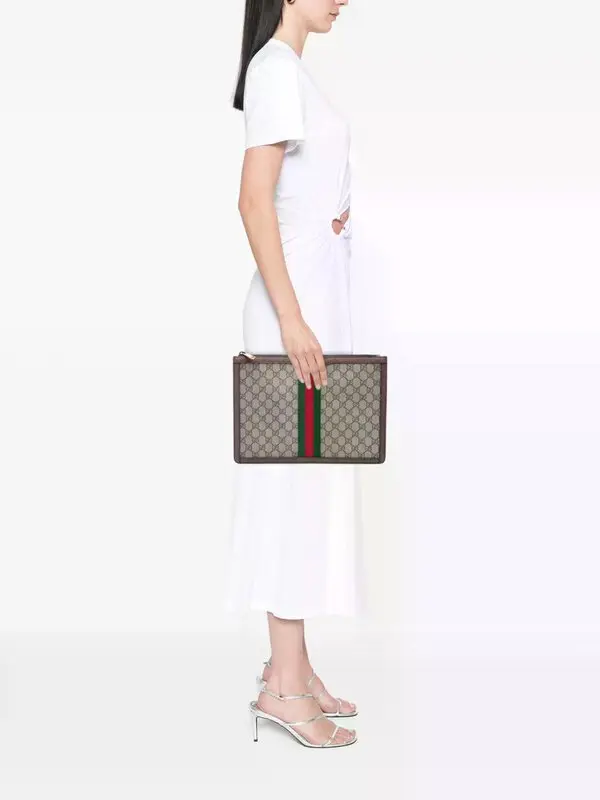 Gucci 2016-2026 Gg Supreme Web Ophidia Clutch Bag