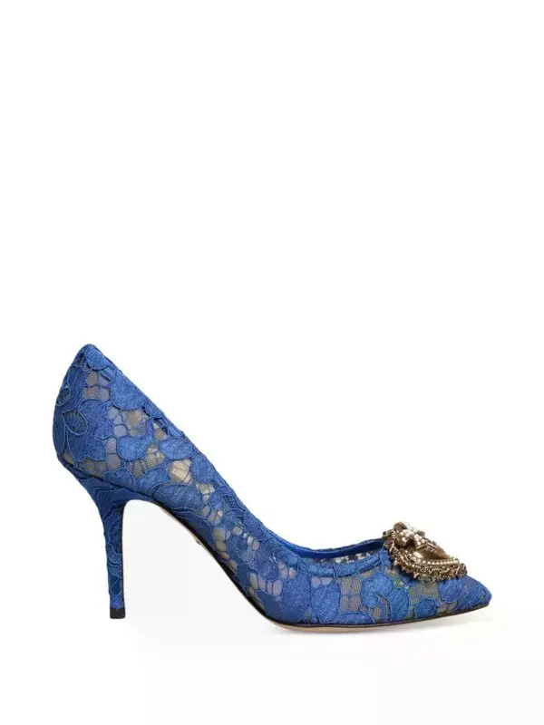 Dolce & Gabbana Taormina Lace Devotion Pumps - Blue