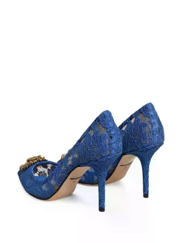 Dolce & Gabbana Taormina Lace Devotion Pumps - Blue