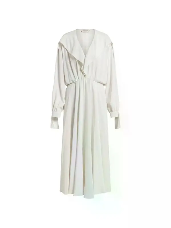 Alberta Ferretti Ruffled-collar Belted Midi Dress
