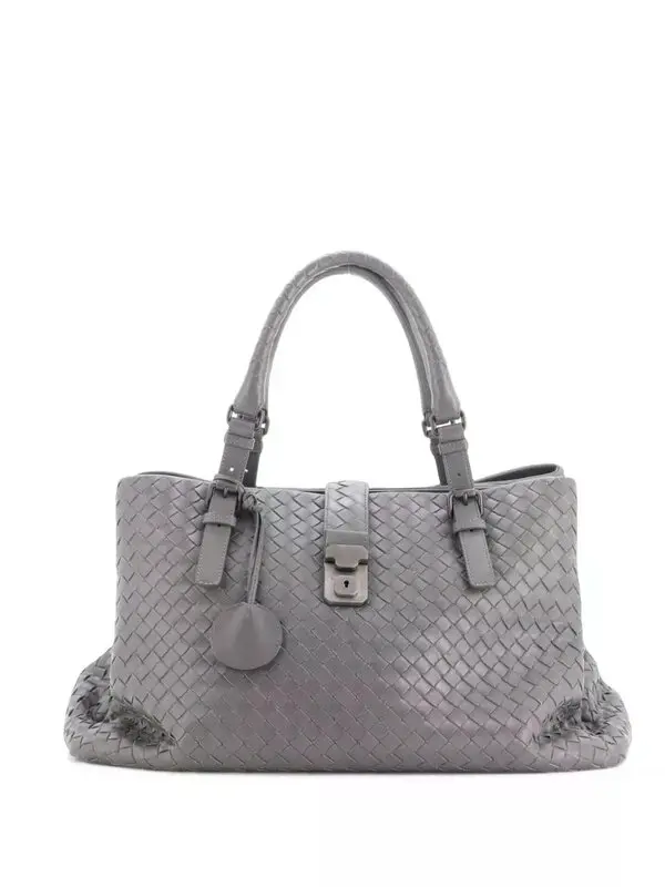 Bottega Veneta Roma Bag Intrecciato Nappa Medium Tote Bag - Grey