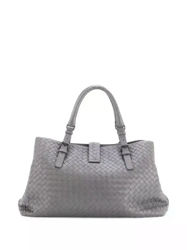 Bottega Veneta Roma Bag Intrecciato Nappa Medium Tote Bag - Grey
