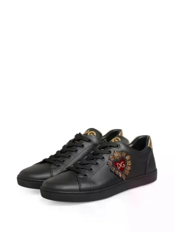 Dolce & Gabbana Heart-embellished Leather Sneakers