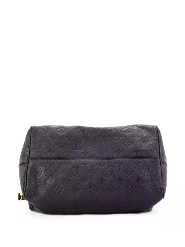 LOUIS VUITTON Speedy Soft Bandouliere Bag Monogram Empreinte Leather 30 Satchel - Black