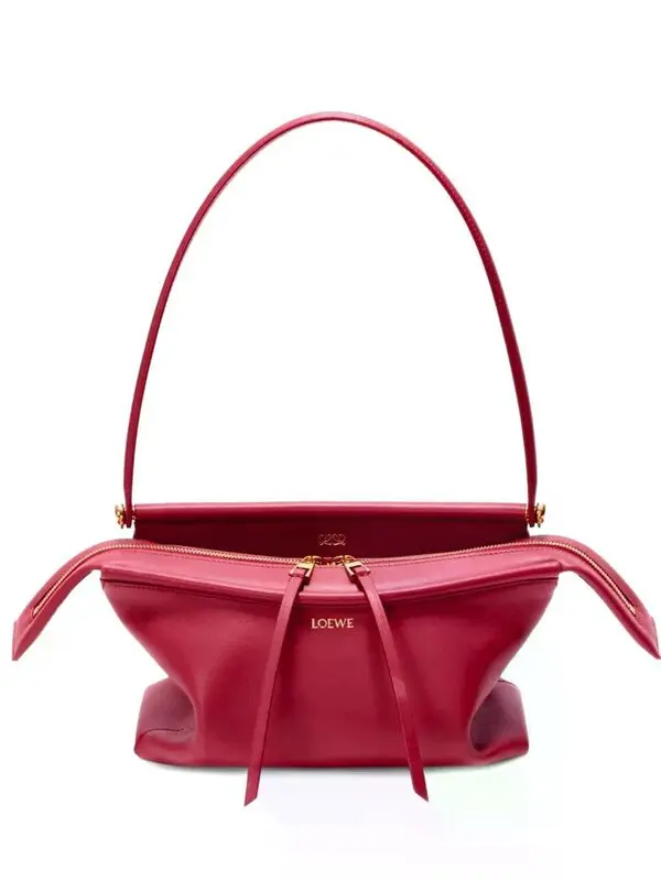 Loewe Small Whisker Logo-print Calfskin Tote Bag - Red