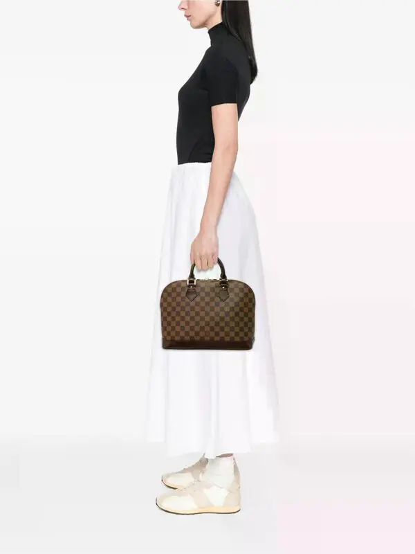 LOUIS VUITTON 2003 Damier Ebene Alma Pm Handbag