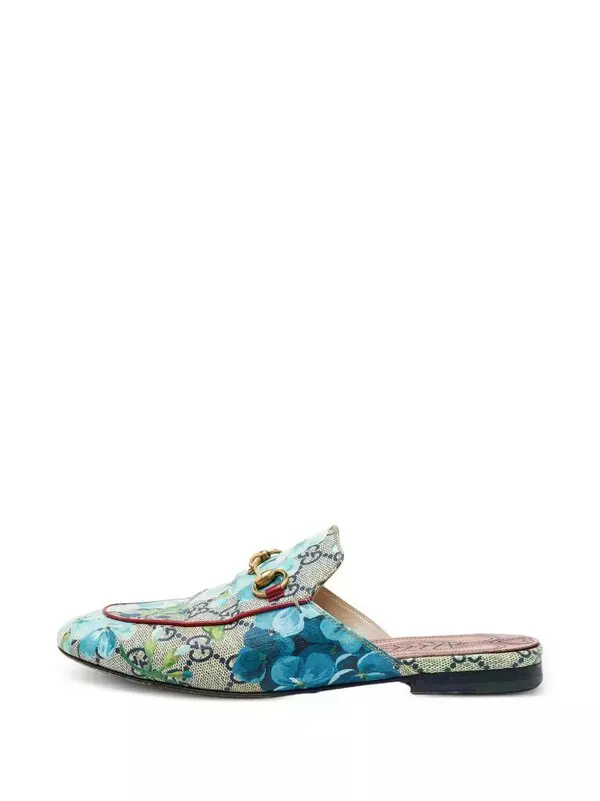 Gucci Princetown Blooms Horsebit Mules - Blue