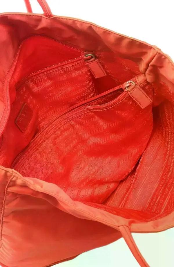 Prada 2000s Triangle Logo Tote Bag - Red