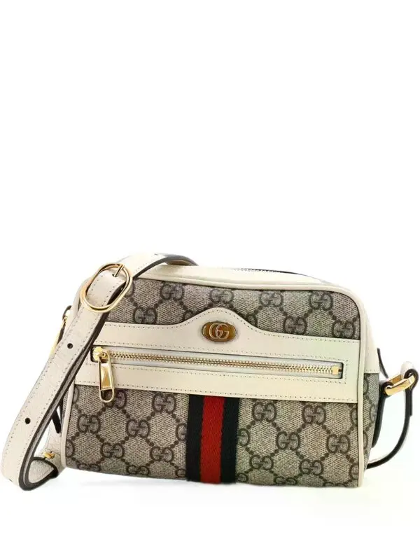 Gucci Ophidia Shoulder Bag Gg Coated Canvas Mini Crossbody Bag - Brown