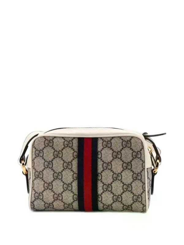 Gucci Ophidia Shoulder Bag Gg Coated Canvas Mini Crossbody Bag - Brown