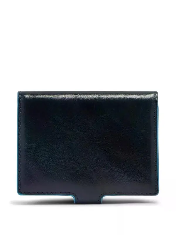 PIQUADRO Logo-debossed Leather Cardholder