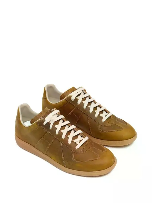 MAISON MARGIELA Replica Panelled Leather Sneakers - Brown