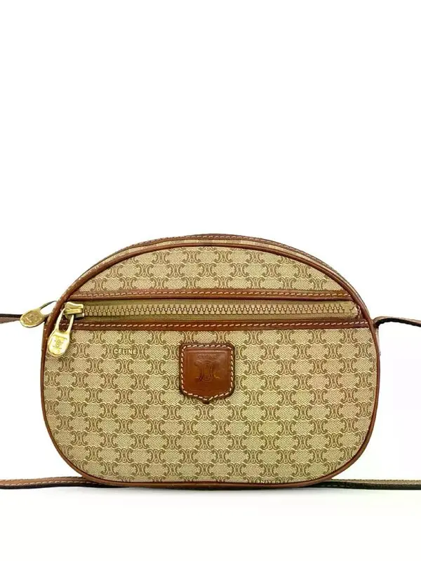 Celine 2008 Macadam Coated Canvas Crossbody Bag - Neutrals