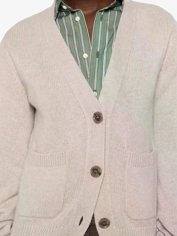 LISA YANG Danni V-neck Patch-pocket Cardigan - Neutrals