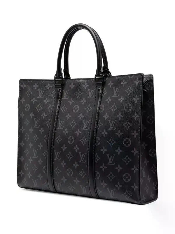 LOUIS VUITTON 2021-2026 Monogram Eclipse Sac Plat Horizontal Zipper Satchel