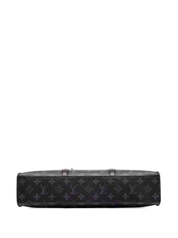 LOUIS VUITTON 2021-2026 Monogram Eclipse Sac Plat Horizontal Zipper Satchel