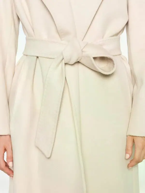 Max Mara Belted Virgin Wool Coat - Neutrals
