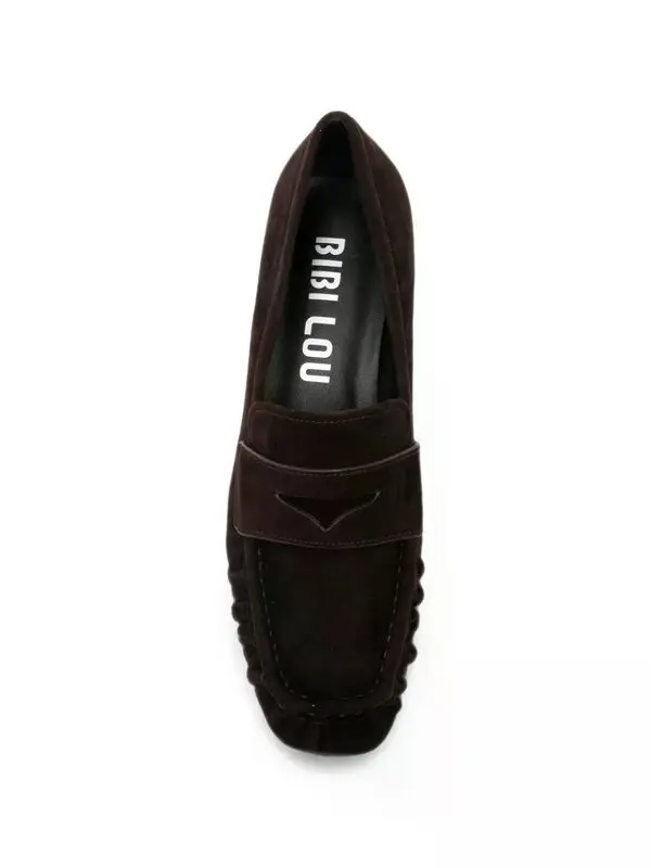 BIBI LOU Lyra Ruched Suede Loafers