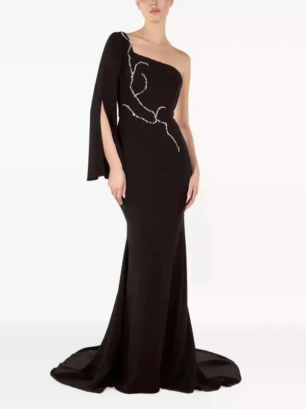 ANDREEA VENECIUC Ophelie Crystal-embellished One-shoulder Gown