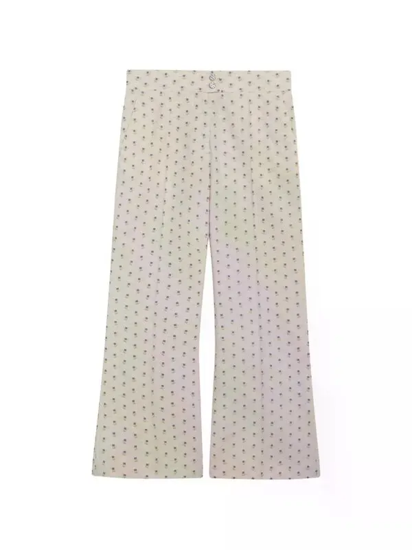 Valentino Garavani Patterned Wide-leg Trousers - Neutrals