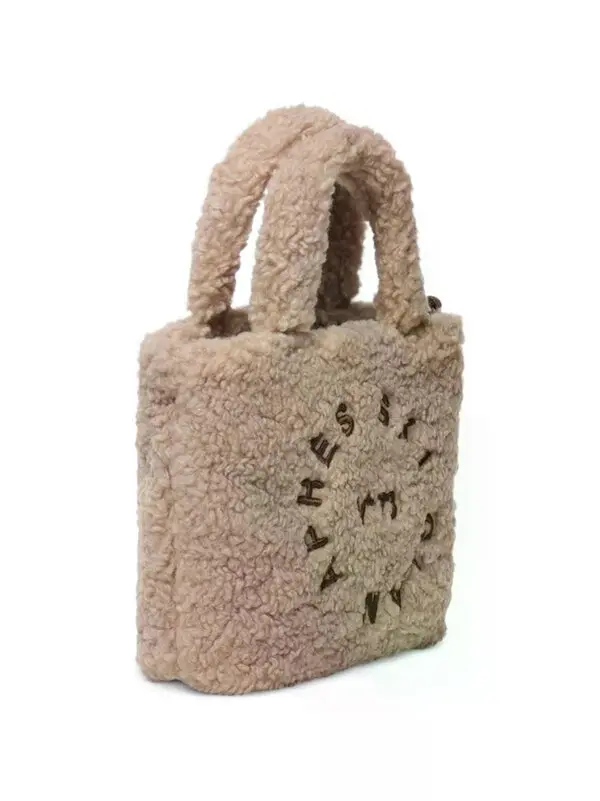 V°73 Ski Glam Teddy-effect Embroidered Shoulder Bag - Neutrals