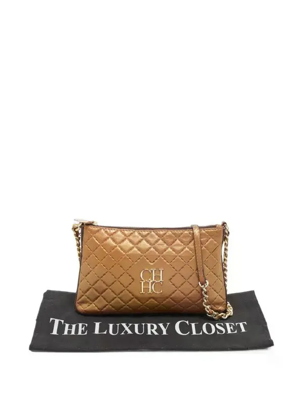 Carolina Herrera Quilted Embossed Shoulder Bag