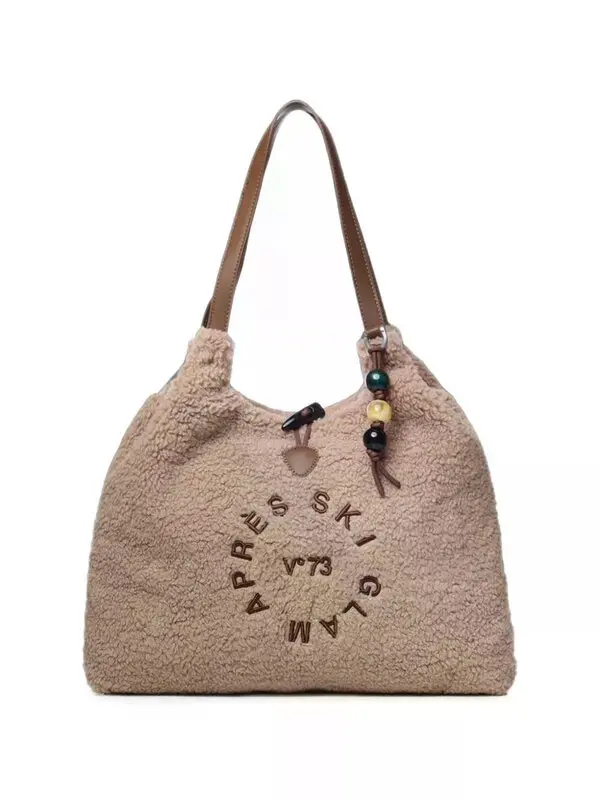 V°73 Ski Glam Teddy-effect Embroidered Shoulder Bag