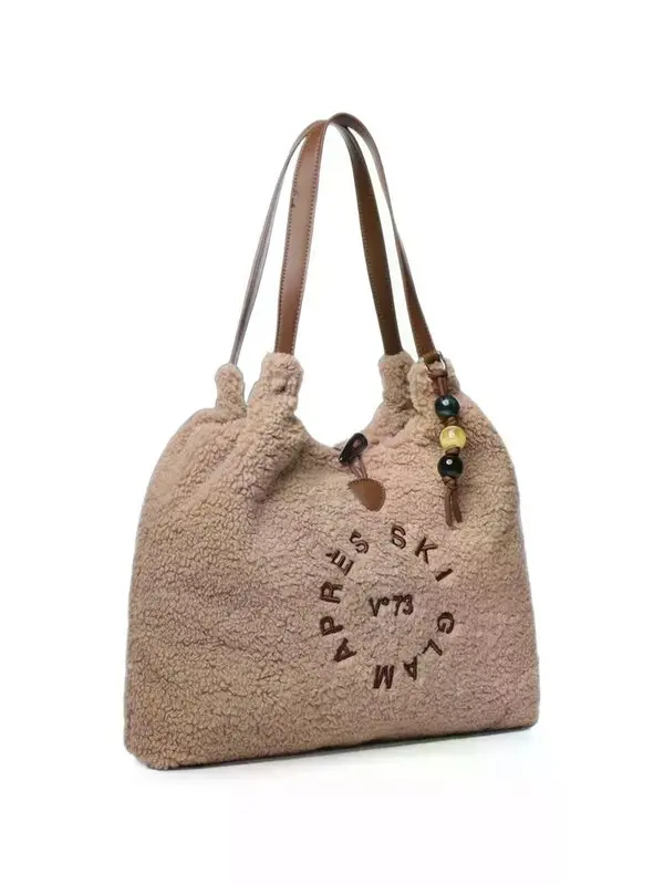 V°73 Ski Glam Teddy-effect Embroidered Shoulder Bag