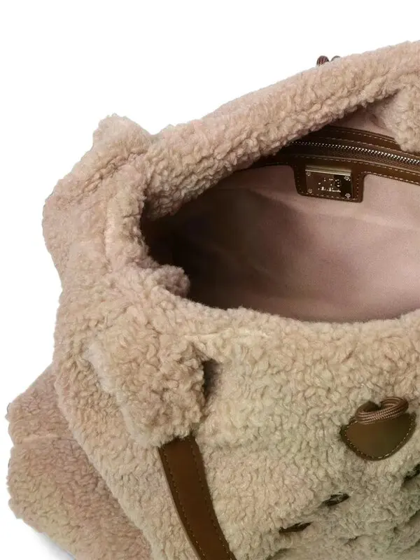 V°73 Ski Glam Teddy-effect Embroidered Shoulder Bag