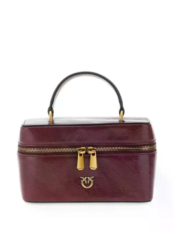 Pinko Small Crossbody Bag In Glossy Leather - Red
