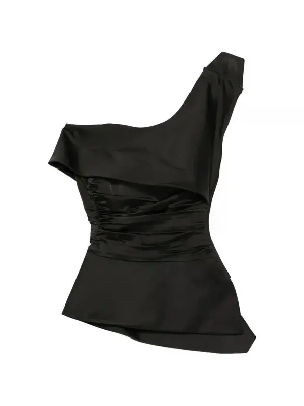 MITILIANE COUTURE One-shoulder Draped Corset Top