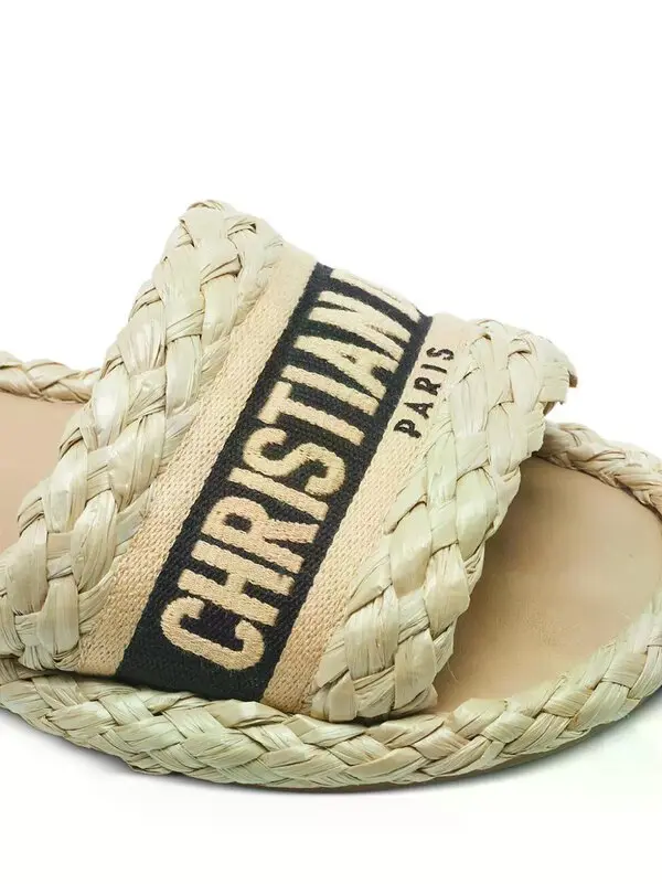 Dior Dway Embroidered Flat Sandals