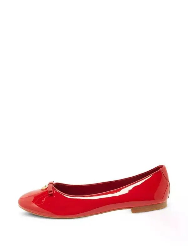 Dolce & Gabbana Bow-detail Heart-charm Ballet Flats - Red