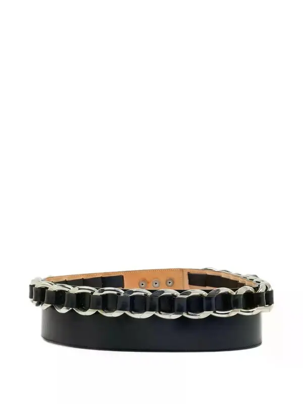 Balmain Chain-embellished Leather Belt