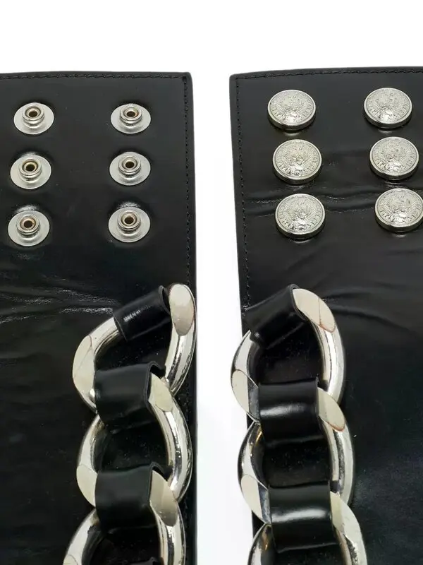 Balmain Chain-embellished Leather Belt